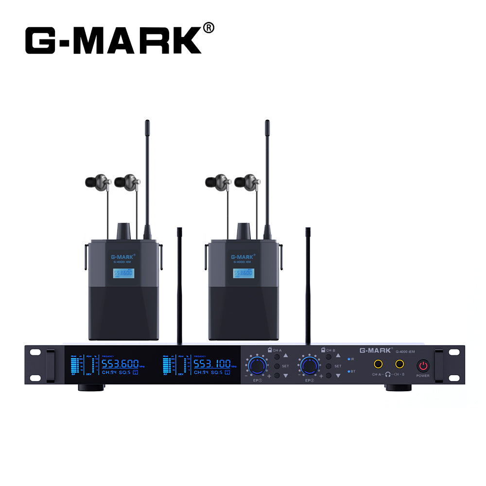 In Ear Monitor System G-MARK G4000 IEM UHF Wireless Stage Return With