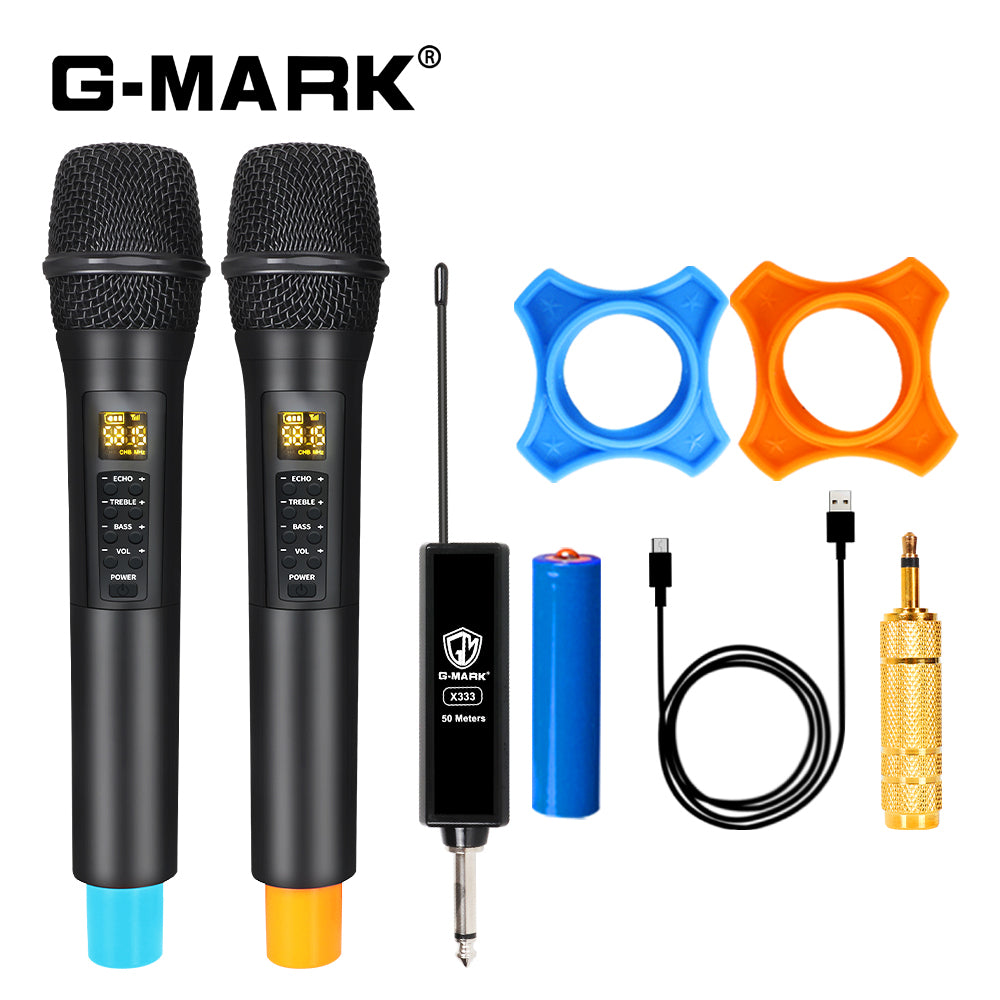 Microphone Wireless G-MARK X333 Professional UHF Dynamic Mic Reverb Ef