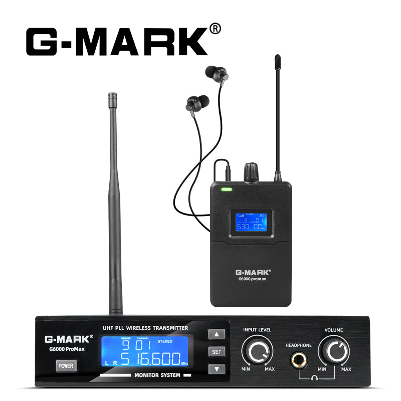 Stereo In-Ear Monitor System G-MARK G6000ProMax Wireless Stage Return